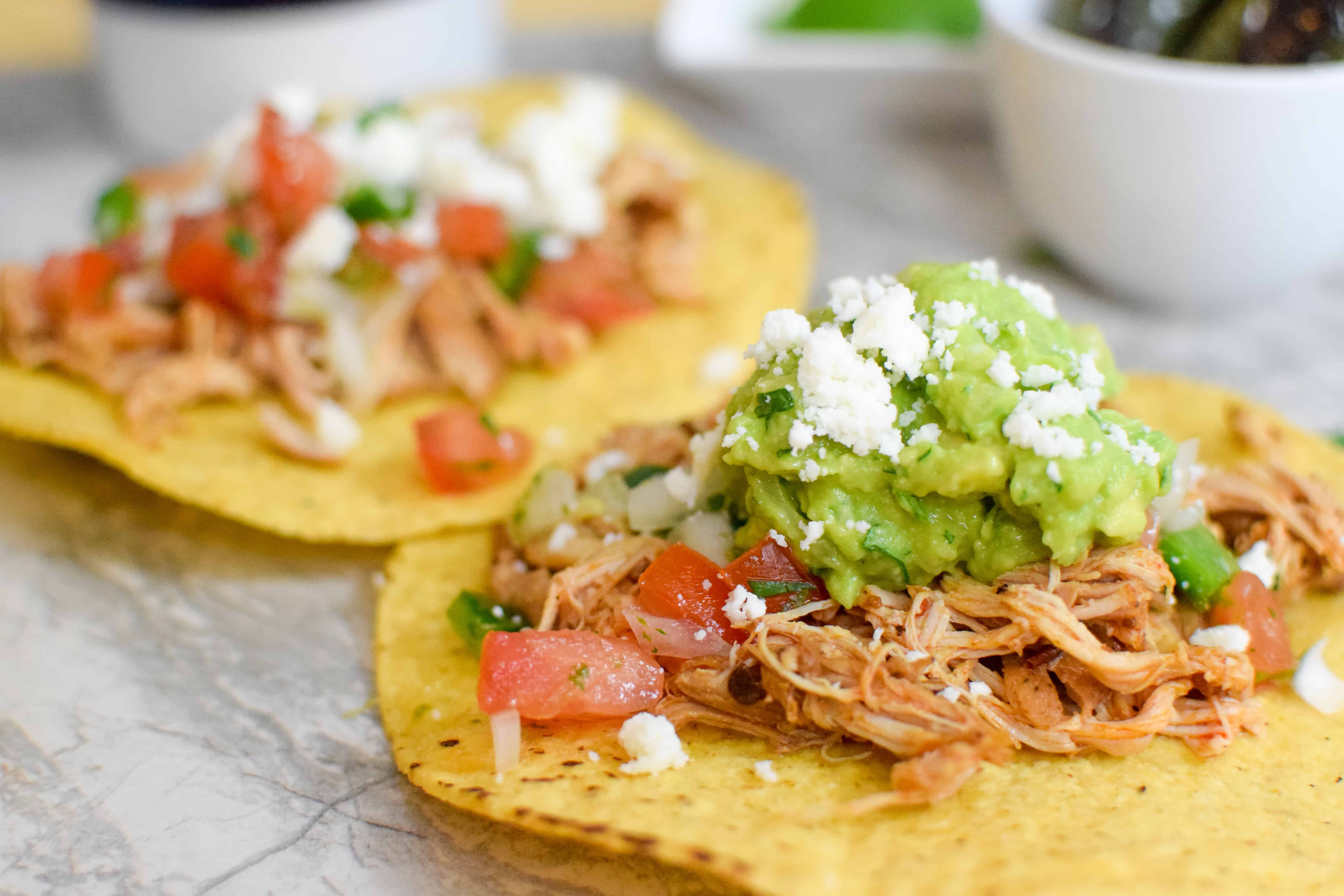 Easy Shredded Chicken Tacos With Pico And Guac