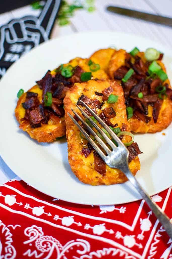 These Hash Brown Potato Skins are the perfect Super Bowl recipe!